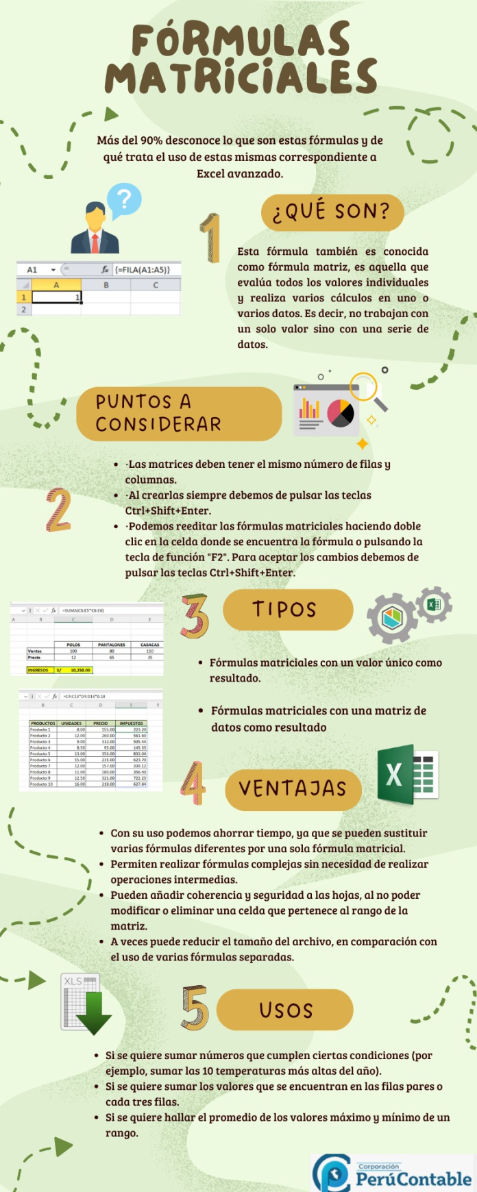 Uso de las fórmulas Matriciales | Excel Contable