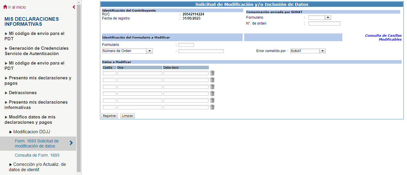 Como modificar datos desde SUNAT | Tributación