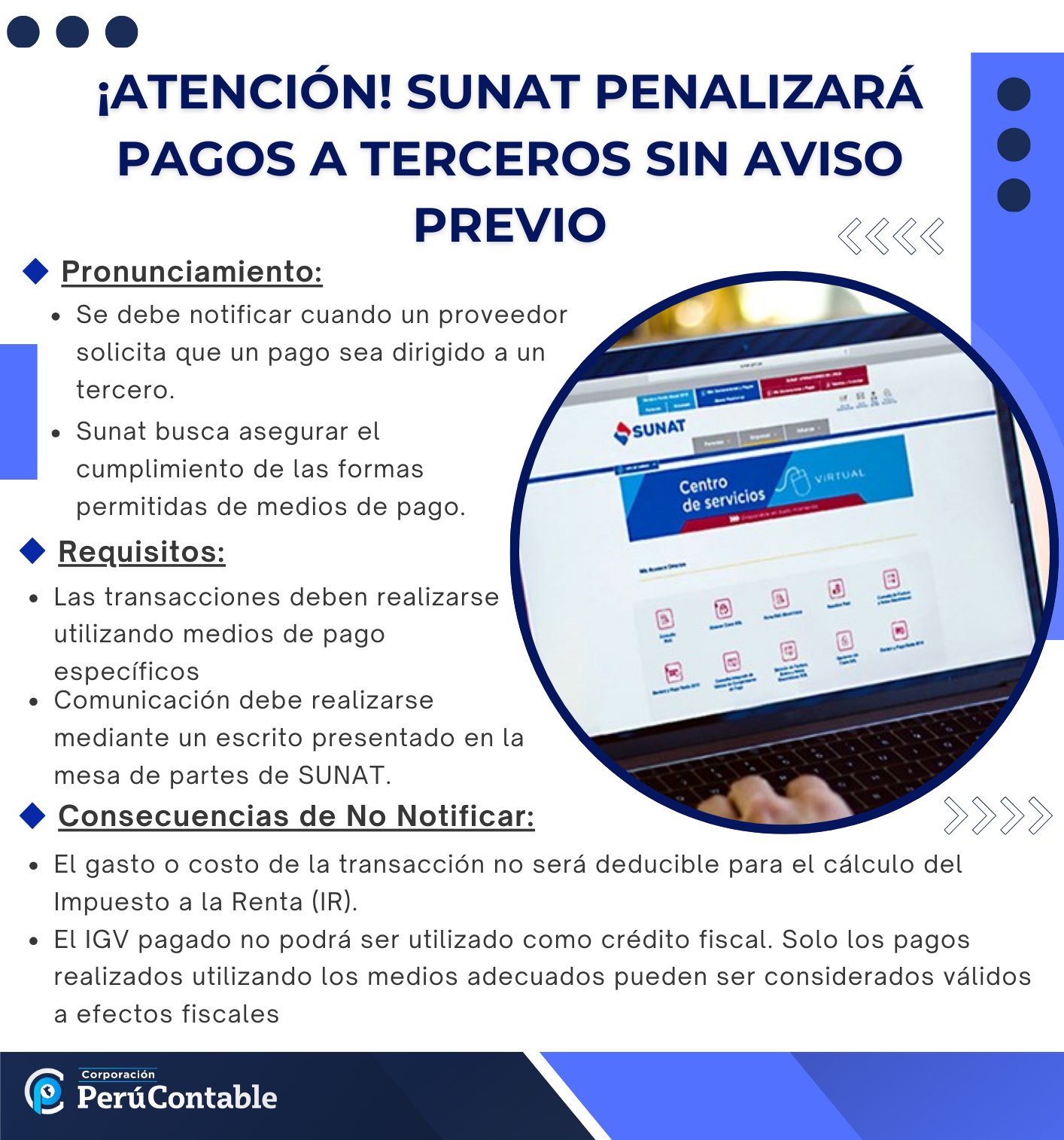 ¡Atención! SUNAT Penalizará Pagos a Terceros sin Aviso Previo | Tributación